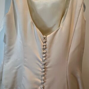Dresses | Wedding Dress Satin Off White Button Back | Poshmark